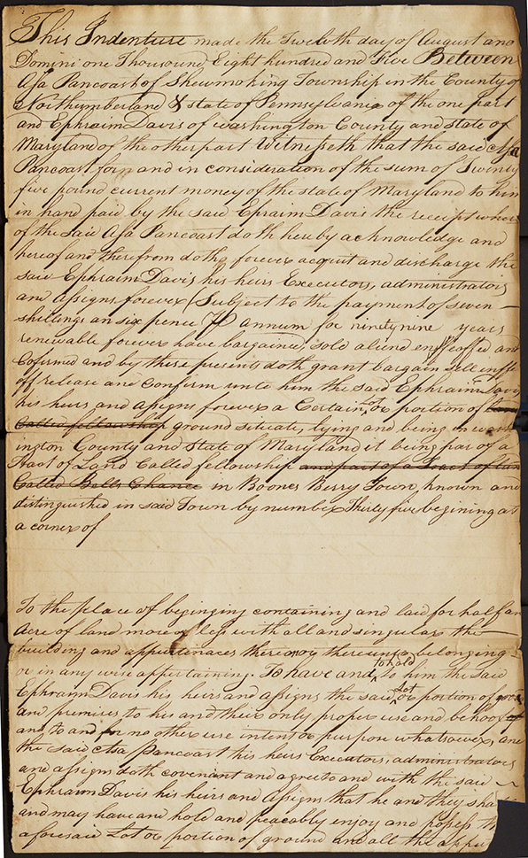Pass It On Historical Documents | Boonsboro Historical Society