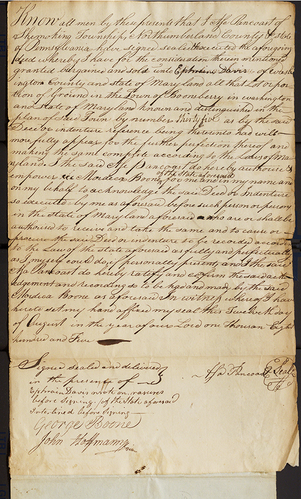 Pass It On Historical Documents | Boonsboro Historical Society